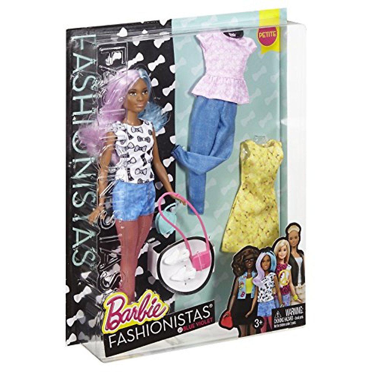 Barbie Fashionista Petite Doll with 2 Additional Outfits