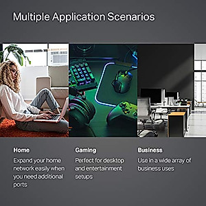 TP-Link 16 Port Gigabit Ethernet Network Switch, Desktop/ Wall-Mount, Fanless, Sturdy Metal w/ Shielded Ports, Traffic Optimization, Unmanaged (TL-SG116) Black