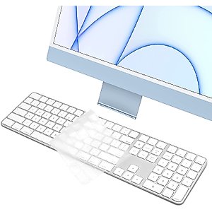 Keyboard Cover for Apple Magic Keyboard with Touch ID and Numeric Keypad Model A2520, for 2023 2021 iMac 24-inch M3 M1 Chip & 2022 Mac Studio Ultra Thin HD Clear Keyboard Protector Cover Skin