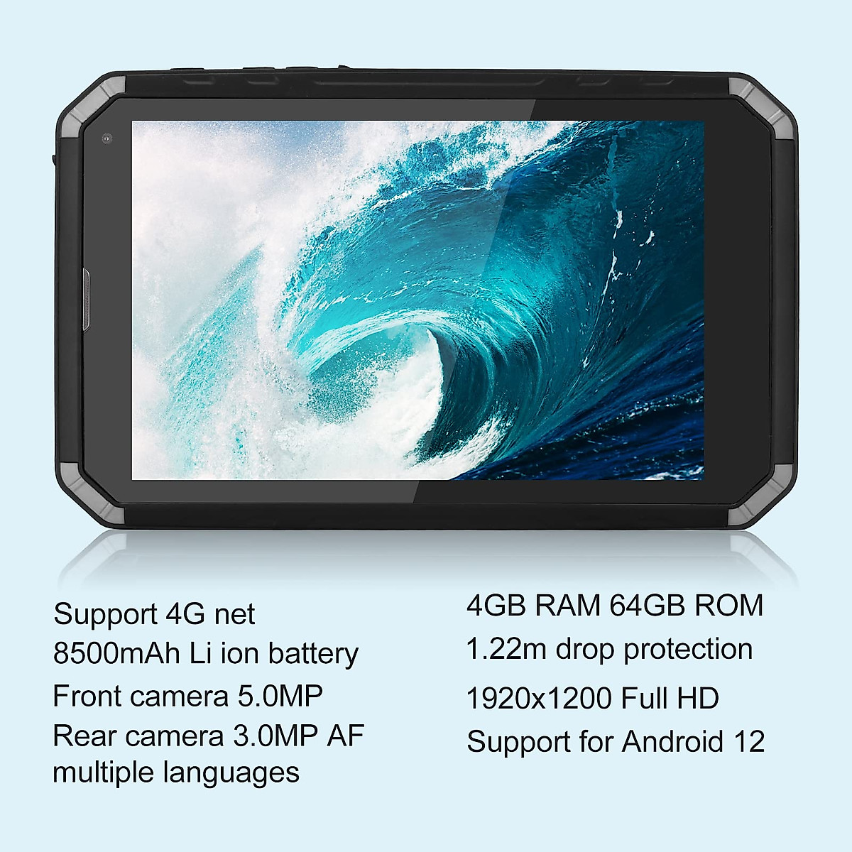 Demeras HD Tablet, Rugged Tablet 100-240V IP68 Waterproof for 12 for Industrial for Warehouse(#1)