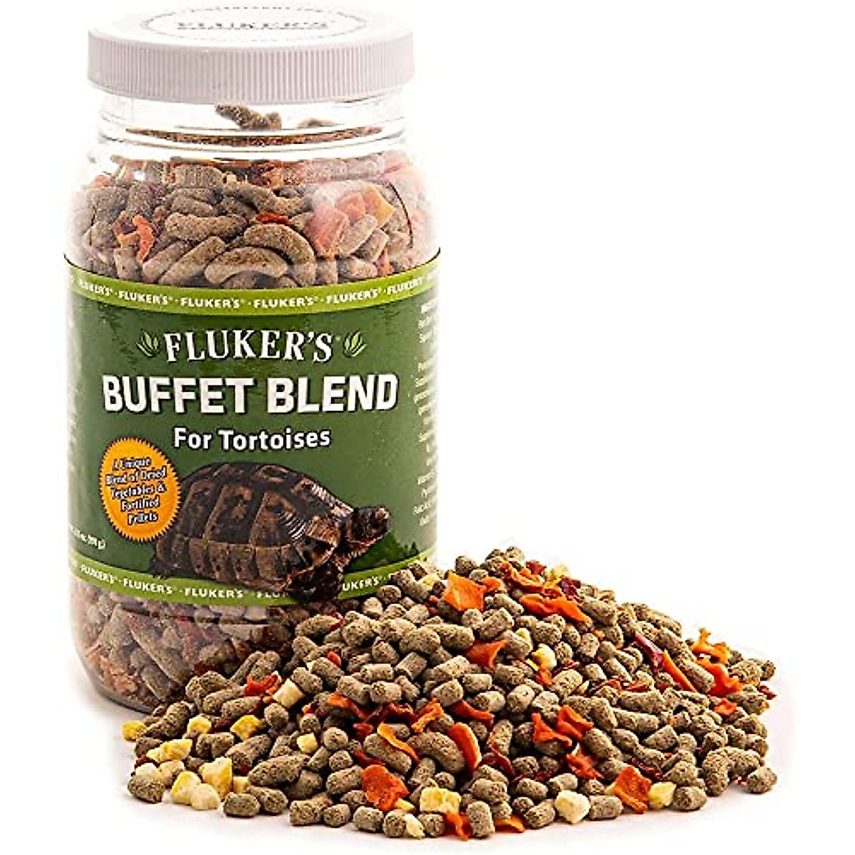 Fluker's Buffet Blend Tortoise Freeze Dried Food 6.75oz - Includes Attached DBDPet Pro-Tip Guide