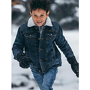 Wrangler Boys' Big Western Lined Jacket, Blanket Indigo, Large