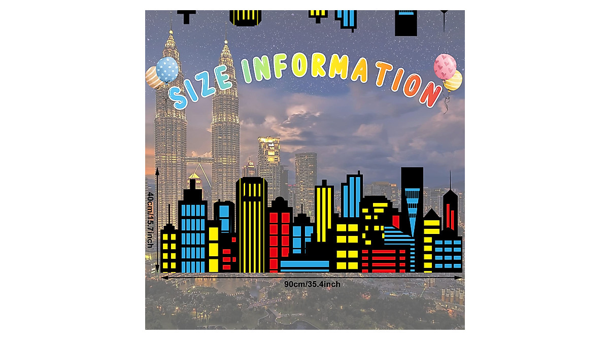 City Skyline Backdrop - Hero Party Decoration
