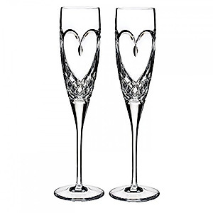 Waterford Love True Love Crystal Flute Pair