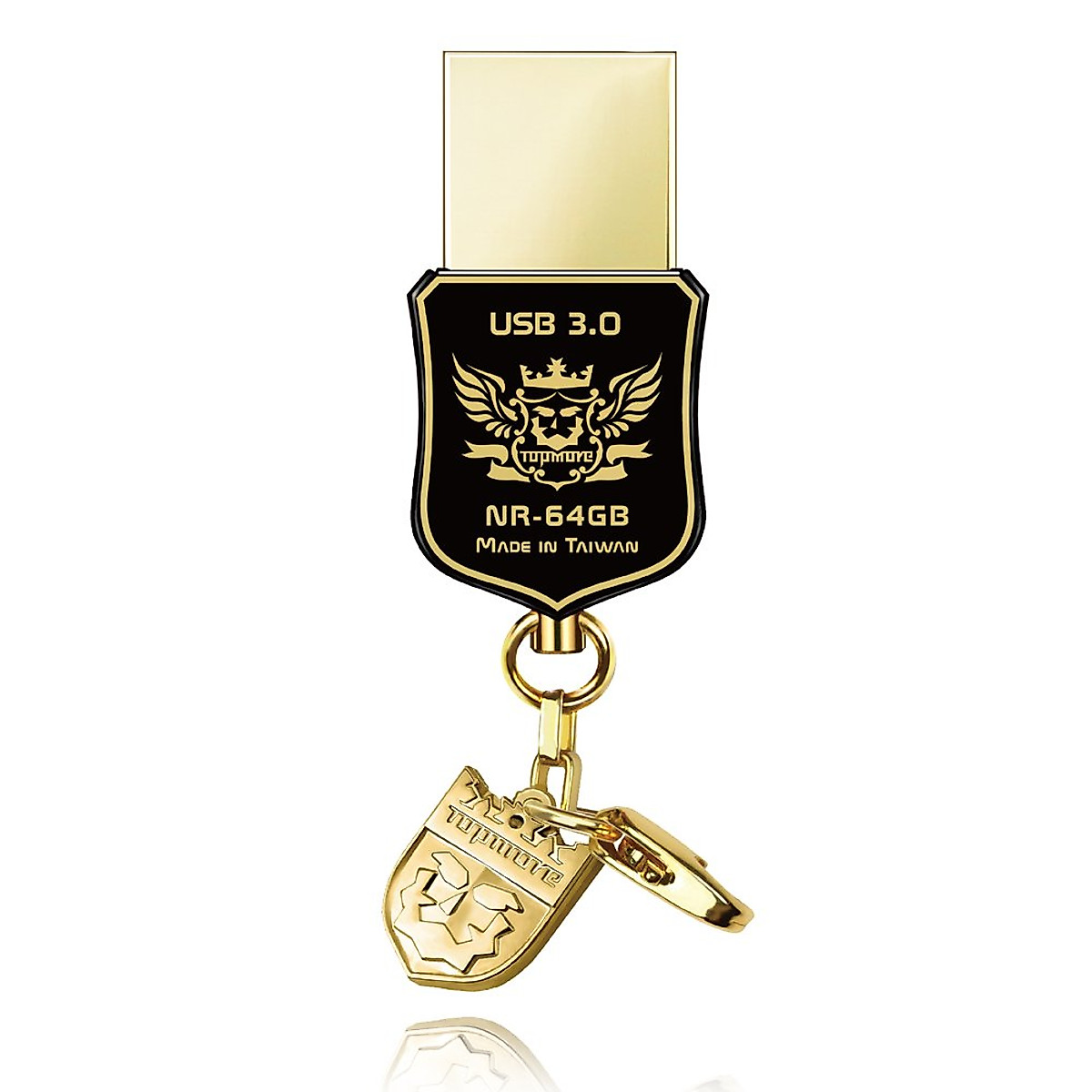 TOPMORE NR Series USB 3.0 The Capets Logo Design Flash Disk Portable High Read Speed Memory Stick (64GB, Black & Gold)