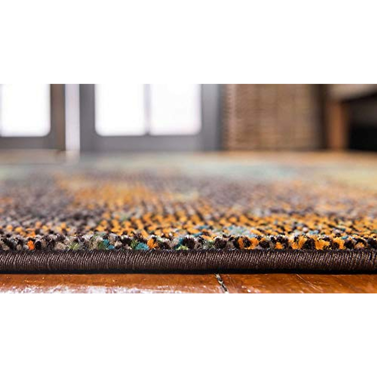Unique Loom Jardin Collection Colorful, Vibrant, Abstract Watercolor Area Rug, 5' 1" x 8' Rectangle, Multi/Beige