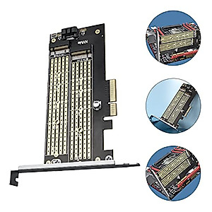 DIKACA Computer Adapter X for Dual-Bay B- I- and -Slot Express Hard Dual- Ssd Drive E I M-Key I-e Slot Bay Converter Ie State Adapter B-Key M M- Motherboard to Key Hard Drive Ssd Hard Drive Ssd