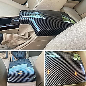 NA for BMW 3 Series E90 E91 E92 E93 2006-2012 ABS Carbon Fiber Color Car Interior Center Armrest Box Cover Console Box Storage Box Trim Covers (323i 325i 328i 330i 335d 335i 335is 335xi)