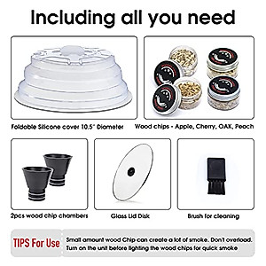 Safer-US Design Smoking Gun Pro + Dome and Cup Lid Making Smoke Flavor Meat Veggies Drinking in Few Seconds-Gift Box and Storage Packing