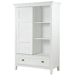 BOWERY HILL Modern Wood Relaxed Traditional Soft White Sliding Door Chest