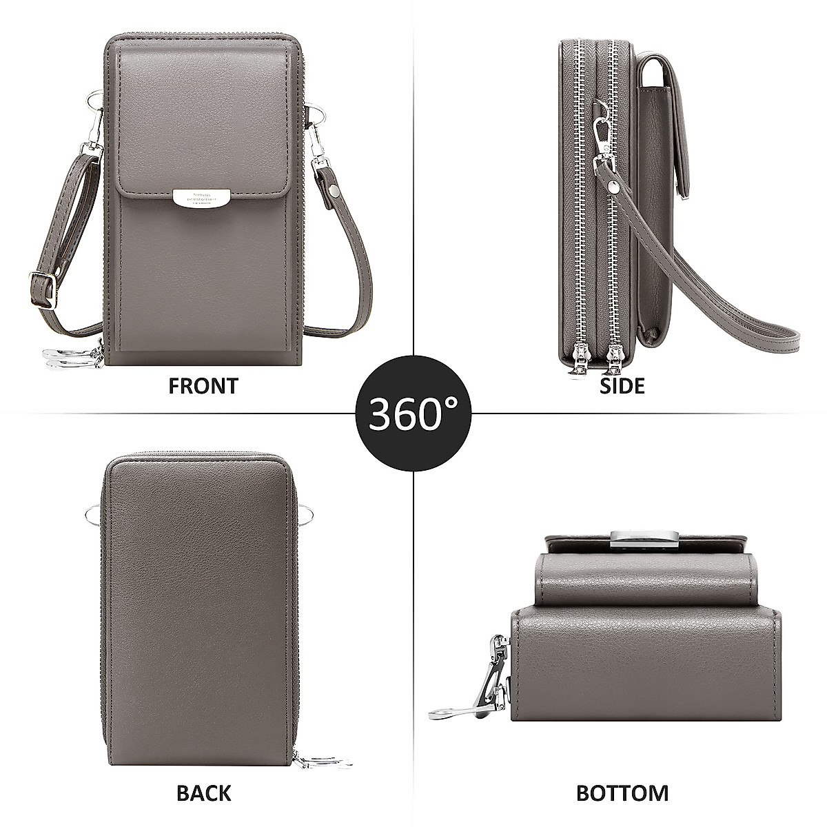 KUKOO Small Crossbody Phone Bags for Women Cell Purse Wallet Mini Shoulder Handbag with Credit Card Slots