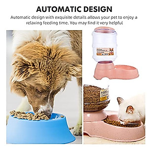 PATKAW Automatic Pet Feeders Water Dispenser 3.8L Auto Cat Dog Water Drinking Bowl Gravity Water Food Bowls Pet Feeding Tray Water Dispenser for Puppy Pink