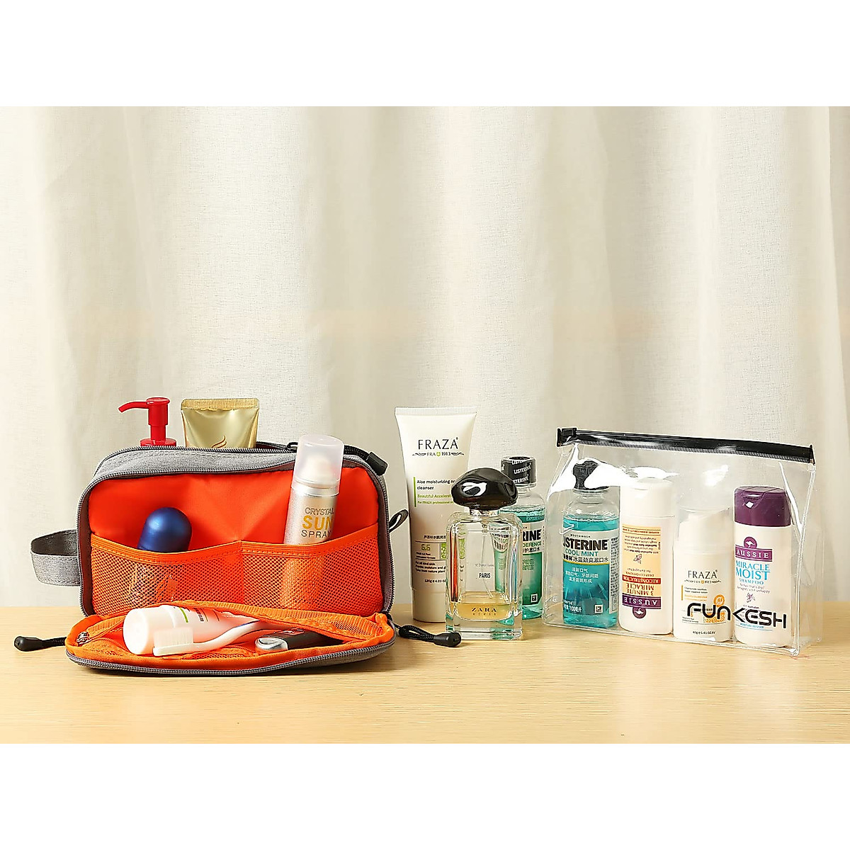 Mens Toiletry Bag Waterproof Organizer Bag Travel Shaving Dopp Kit Perfect Travel Accessory Gift (Gray)