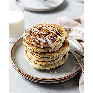 Mora Ceramic Plates Set, 7.8 in - Set of 6 - The Dessert, Salad, Appetizer, Small Dinner etc Plate. Microwave, Oven, and Dishwasher Safe, Scratch Resistant. Kitchen Porcelain Dish - Earl Grey