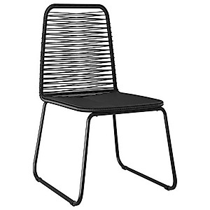 YUHI-HQYD Patio Chairs 6 pcs,Bar Chairs, Visitor Chair,Coffee Chair,Outdoor Dining Chairs,Banquet Chair,Suitable to Decorate Kitchen,Bistro,Coffee Shops,Office Room, Poly Rattan Black