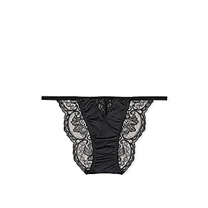 Victoria's Secret Very Sexy Lace String Cheekini Panty, Black Lace String, Large