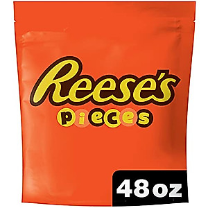REESE'S PIECES Peanut Butter In a Crunchy Shell, Candy Bulk Bag, 48 oz