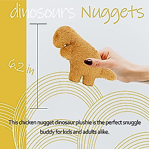 UNIMV Dino Chicken Nugget Plush, Realistic Fun Dino Fried Chicken Nuggets Pillow Stuffed Toy for Gift for Boys and Girls (Mini Dino-5pc)