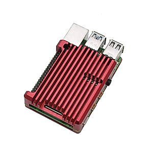 Treedix Cooling Metal Case Compatible with Pi 4, Aluminium Alloy Armor Case with Dual Fan Heatsink Compatible with Raspberry Pi 4 Model/Pi 4B (Red)