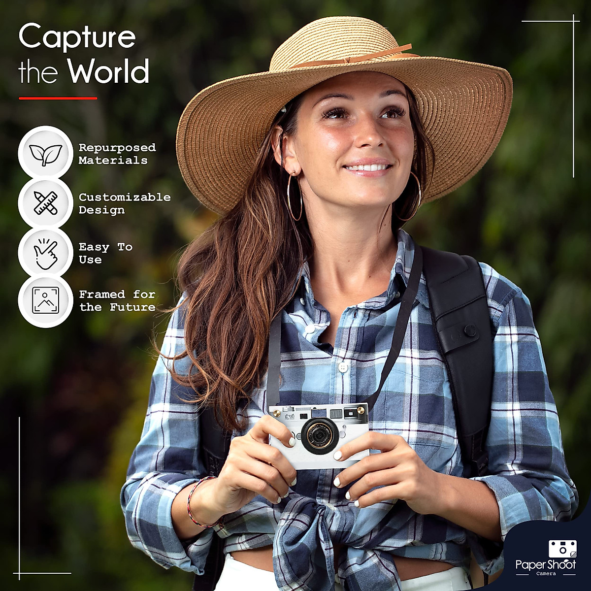 Paper Shoot Camera - 18MP Compact Digital Papershoot Camera Gift for Kid with Four Filters, 10 Sec Video & Timelapse - Includes: 32GB SD Card, 2 Batteries & Camera Case - Classic White