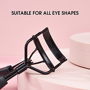 Fxidaaimt Best Curling Eyelash Curlers samll & Portable Handle Stainless Steel Eyelash Styling Aid Beauty Tool Set for All Eye Shapes and Eyelash Curler Big Eyes, Get Perfect Curl in 5 Seconds(Black)