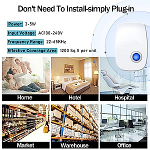 2024 Upgraded Ultrasonic Pest Control Repeller 6 Packs Electronic Pest Repellent Plug in Indoor Sonic Repellent Plug Pest Control for Rodents Cockroach Bug Roach Insects Mice Spiders Mosquitoes