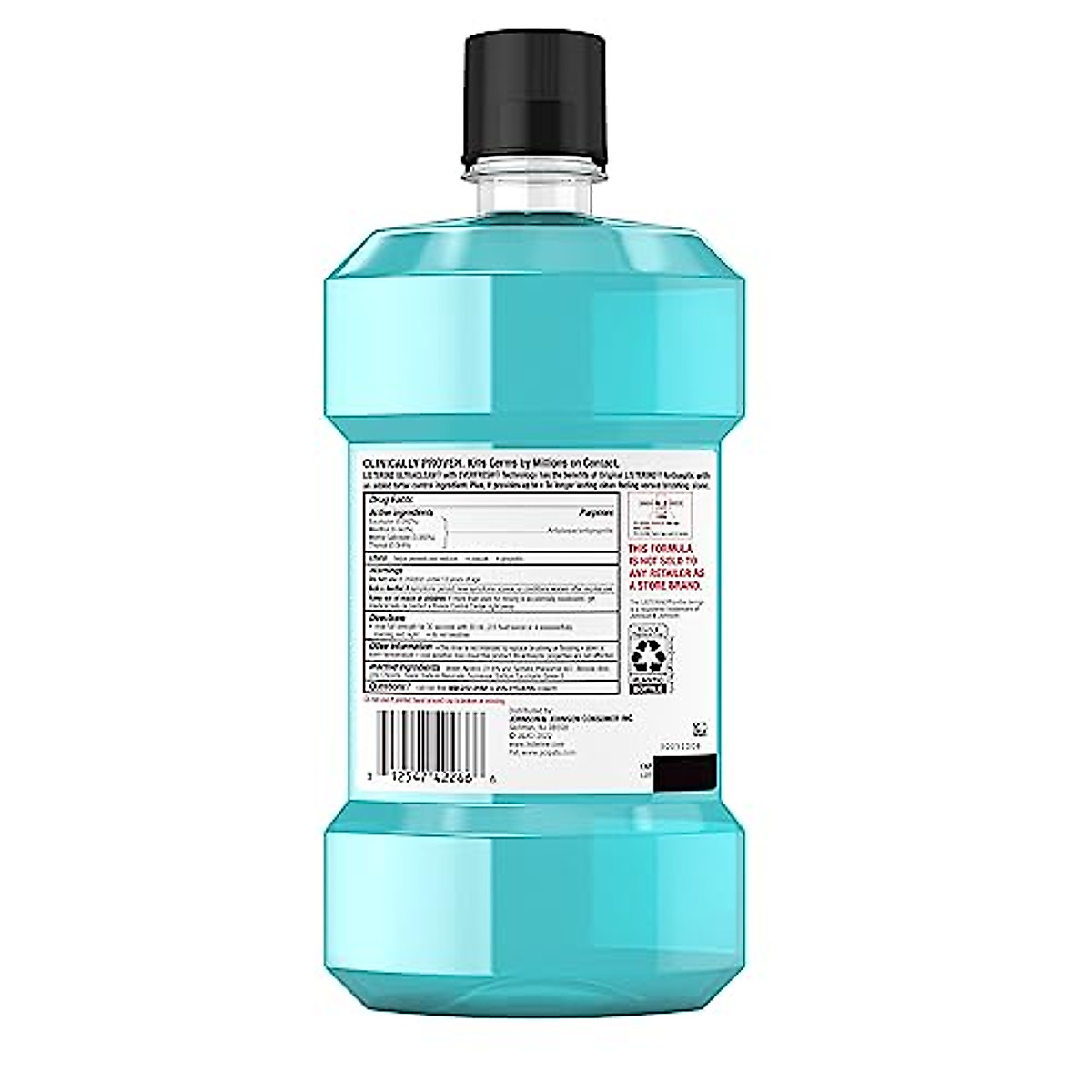 Listerine Ultraclean Oral Care Antiseptic Mouthwash, Everfresh Technology to Help Fight Bad Breath, Gingivitis, Plaque & Tartar, ADA-Accepted Tartar Control Oral Rinse, Cool Mint, 1.5 L