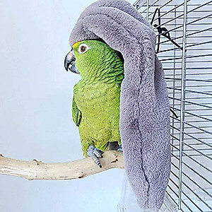 KOXHOX Comfort Corner Fleece Bird Blanket,Cuddle Nest Hanging Toy,Parrot Cage Snuggle Hut Warm Plush Bedding,Small Animals Shelter Plush Bedding for Parakeet Cockatiel Pigeon