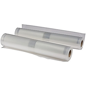 NESCO Vacuum Sealer Bags 8 x 20 Rolls, 2 Count, Use for Sous Vide or Meal Prep, Dishwasher Safe, Tear Resistant, Safe to Microwave, Boil, or Freeze & VS-04R Two 11 x 20' Vacuum Sealer Rolls