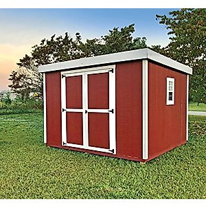 OverEZ Outdoor Storage Shed (﻿10 ft. x 10 ft. x 7.5 ft), Pinewood USA Made Shed Kit In A Box, Double Doors, Windows, Large Storage Shed For Lawn Equipment and Outdoor Gear (Shed Floor Sold Separately)