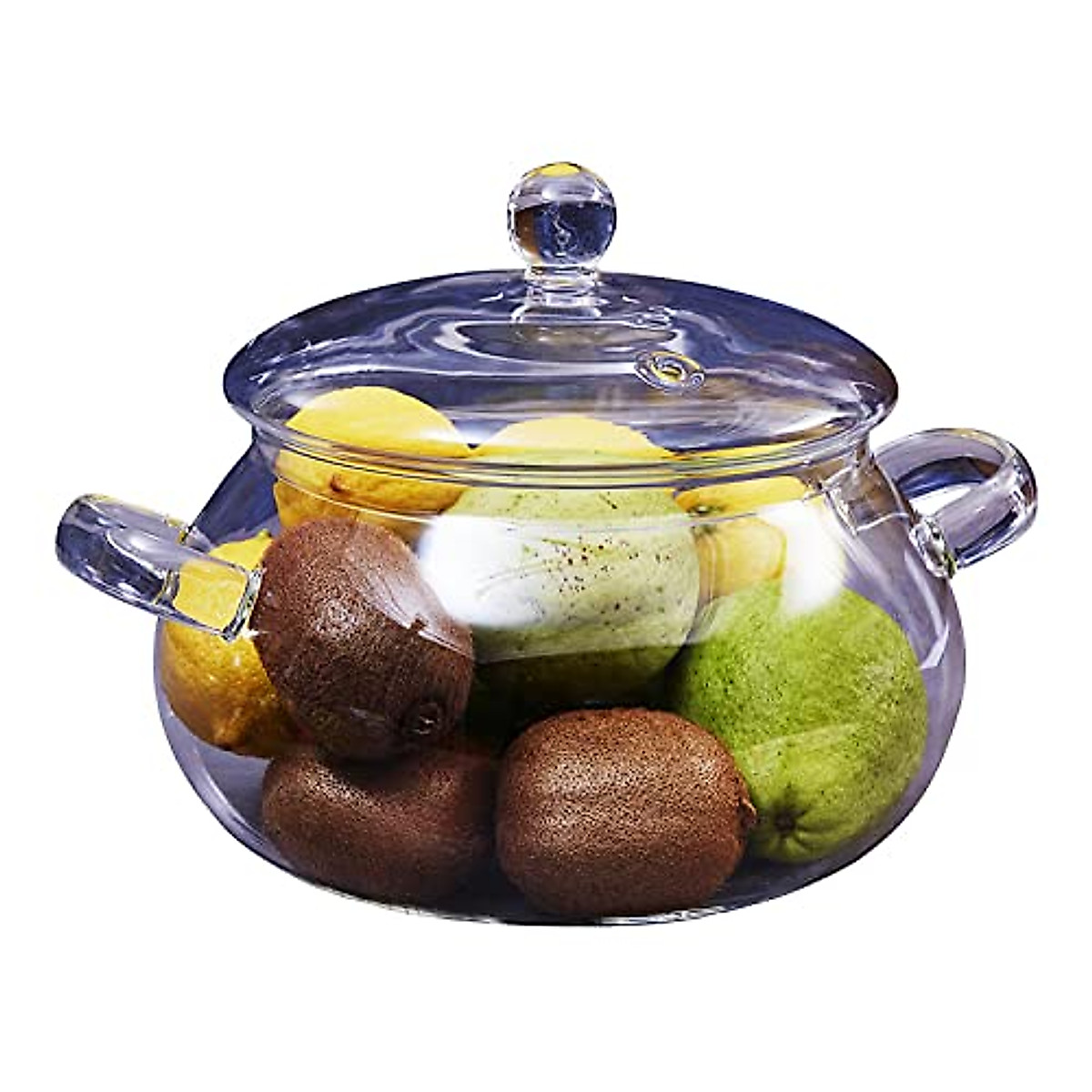 Kityemo 2.8L/95Oz Glass Pans Clear Glass Pots for Cooking with Lids Saucepan with Cover Simmer Pot Heat-Resistant Glass Stovetop Pot And Pan Stockpots for Noodles, Soup, Cereals, Fruits