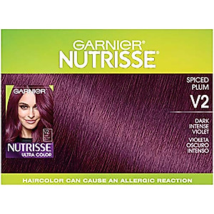Garnier Nutrisse Ultra Color Nourishing Hair Color Creme, V2 Dark Intense Violet (Packaging May Vary), Pack of 1
