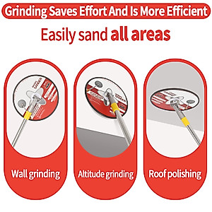 𝙐𝙥𝙜𝙧𝙖𝙙𝙚 Wall Sander for Painting Prep,9 inch Drywall Sander with Extension Pole for Wall Cleaning and Polishing,360 Circular Radial Sander + 25pcs Wall Sanding Discs