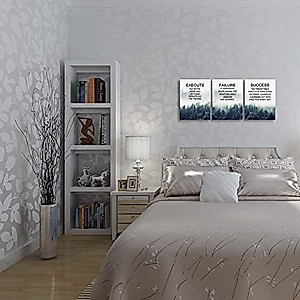 Canvas Wall Art Success Quote, Office Wall Art, inspirational wall art Large Poster, motivational wall art Positive Motivational Set of 3 Prints, Execute Failure Definition, Inspirational poster Print 11.5" x 15" 3 Pieces A-273