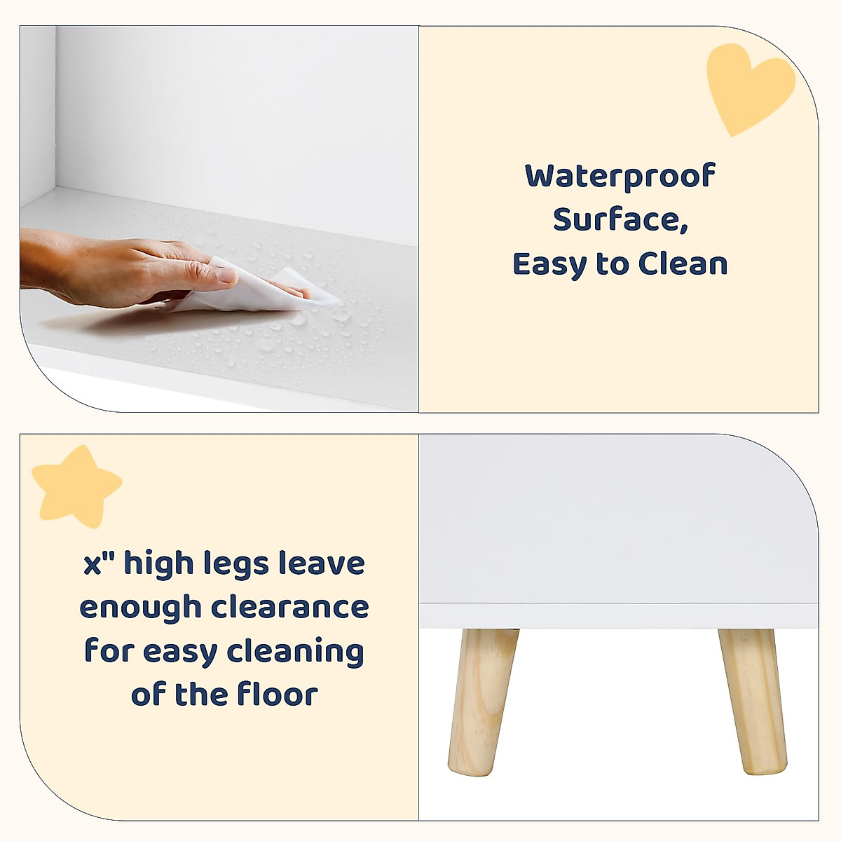 Arlopu Kids Bookshelf Toy Organizer, Wooden Dollhouse Bookcase, 6-Section Toddler Toy Storage Cabinet, Freestanding 4-Tier Display Book Shelves, for Playroom, Bedroom, Daycare, White