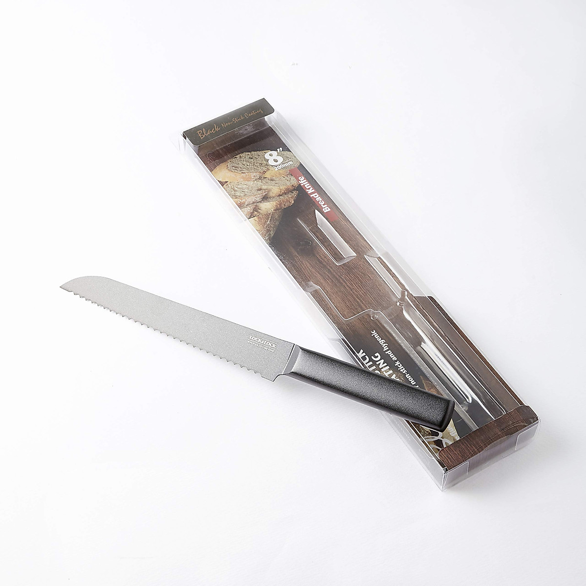 LOCK & LOCK, 8 in Bread Knife, Dark Gray