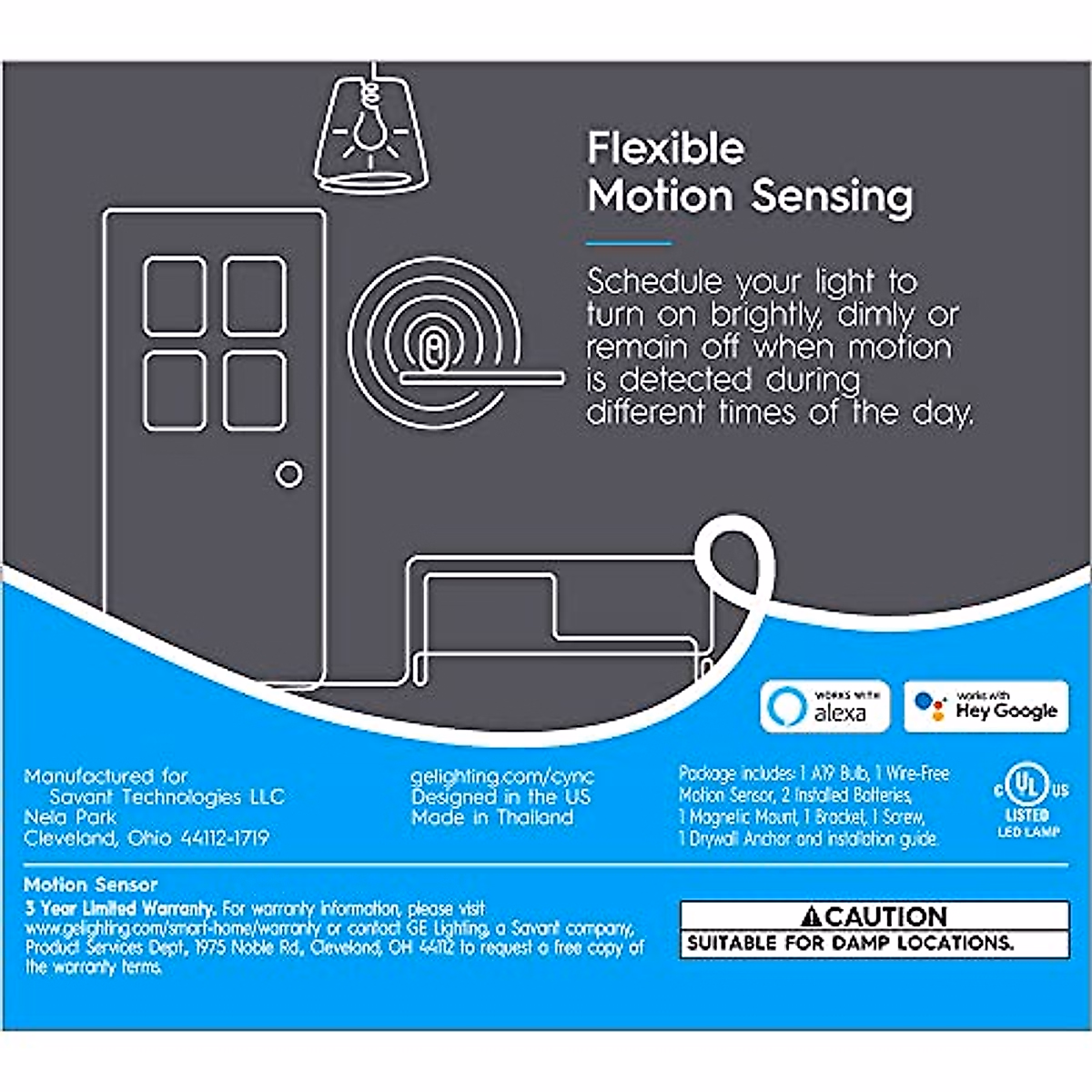 Cync by GE 93129715 Smart Bulb & Motion Sensing Starter Kit