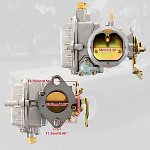 ALAVENTE Carburetor For Ford 1957 1960 1962 144 170 200 223 6-Cyl 4-Cyl 1 Barrel Replace 1904 holley Manual Choke…