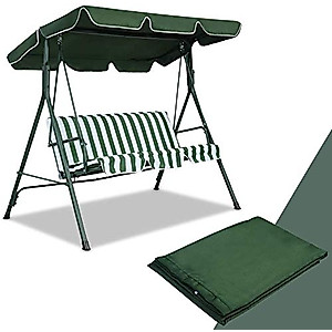 Casart Outdoor Swing Canopy Replacement 75 Inch x 52 Inch, Water-Resistant Porch Swing Cover for Garden, Patio, Yard, Green