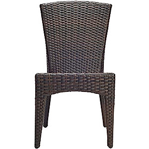 Safavieh Patio Collection New Port Wicker Stackable Outdoor Chairs, Brown, Set of 2