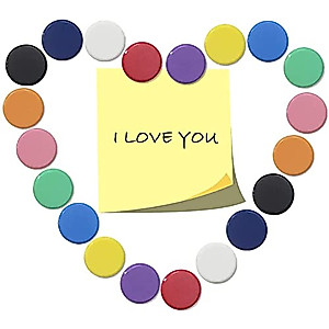 Qualsen Fridge Magnet, 20 Pack Refrigerator Magnets, Heavy Duty Magnet Whiteboard, Locker Magnets, Office Magnets (10 Colors,Plain)