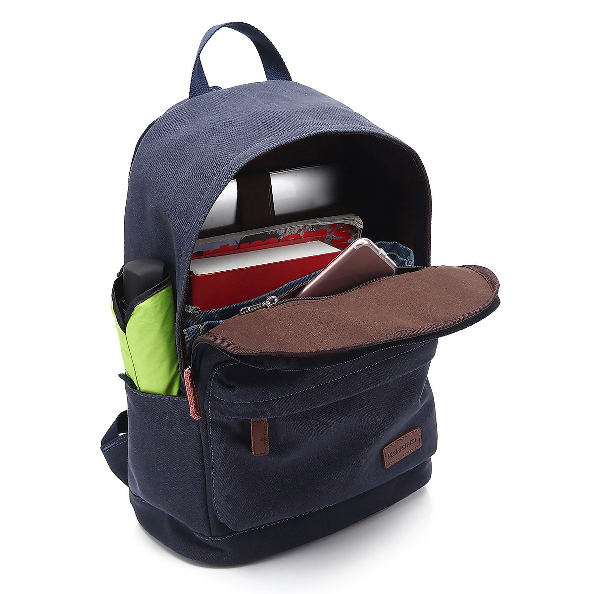 kayond Casual Style Lightweight canvas Laptop Bag/Durable Travel backpacks/Rucksack for Men&Women/Fashion Backpack Fits 15 inch Notebook (navy blue)