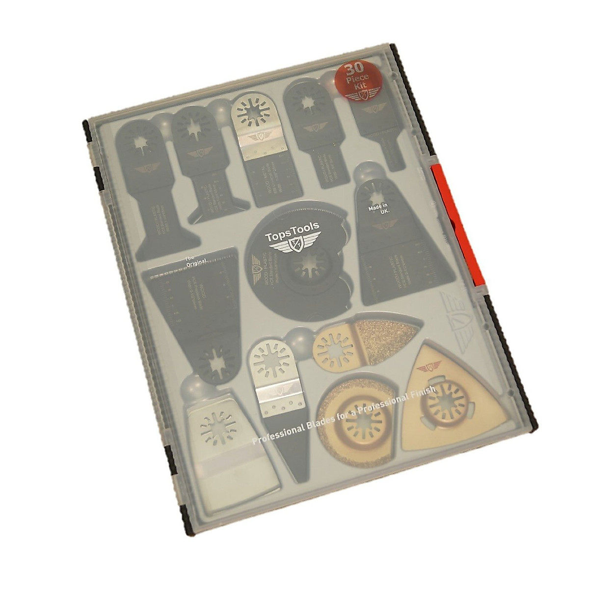 30 x TopsTools SW_UNK30 OMT Mix Blades Box Set for Bosch Fein MultiMaster (Non-StarLock) Makita Milwaukee Genesis Chicago Craftsmen Nextec Rockwell Ryobi Hitachi Multi Tool Accessories