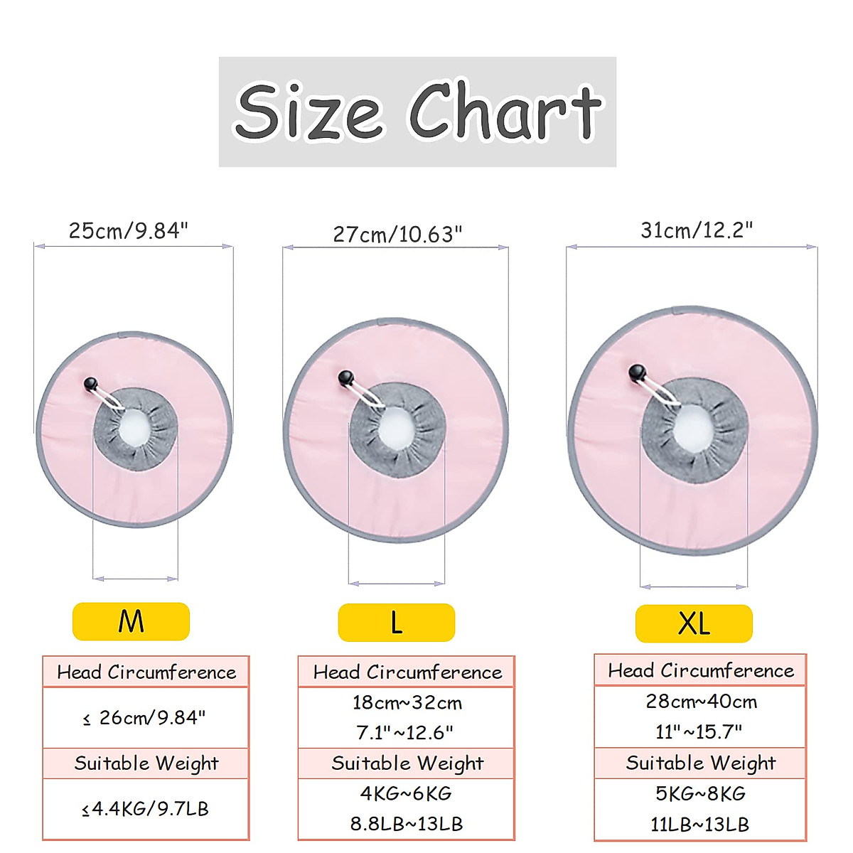 LAVVICHA Adjustable E Collar Cat Cone Collar Waterproof Lightweight Recovery Collar for Cats Small Dogs Kitten Puppy After Surgery Prevent Licking(Pink,M)