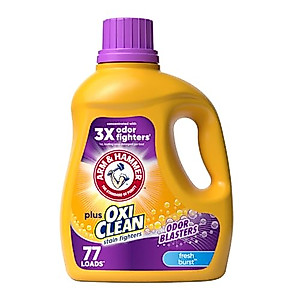 Arm & Hammer Plus OxiClean Odor Blasters Fresh Burst, 77 Loads Liquid Laundry Detergent, 100.5 Fl oz