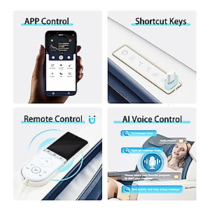 iBooMas Massage Chair,APP Control Massage Chairs Zero Gravity Full Body with Back and Calf Heating,Auto Leg Extension,SL Track,Thai Stretch,Foot Rollers,Airbags,Bluetooth,R8606(Blue)