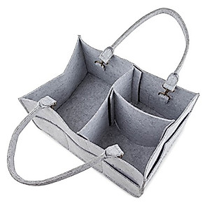 LifeSmart USA Baby Diaper Caddy Organizer Basket Removable Handles for a Classic Look Luxury Portable Nursery Diaper Storage Bin With Removable Compartments For Home, Car and Nursery