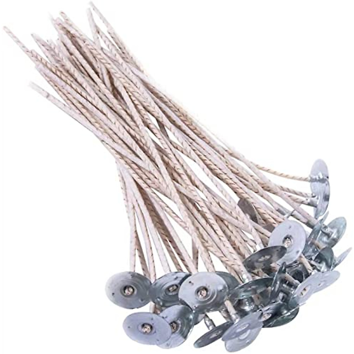 100pcs ECO Wicks for Soy Candles, 6 inch Pre-Waxed Candle Wick for Candle Making,Thick Candle Wick with Base