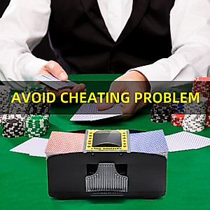 Homwom Automatic Card Shuffler of Playing Card, UNO, Texas Hold'em, Poker, Home Card Games, Blackjack, Battery Operated Electric Poker Shuffling Machine (1-2 Deck)
