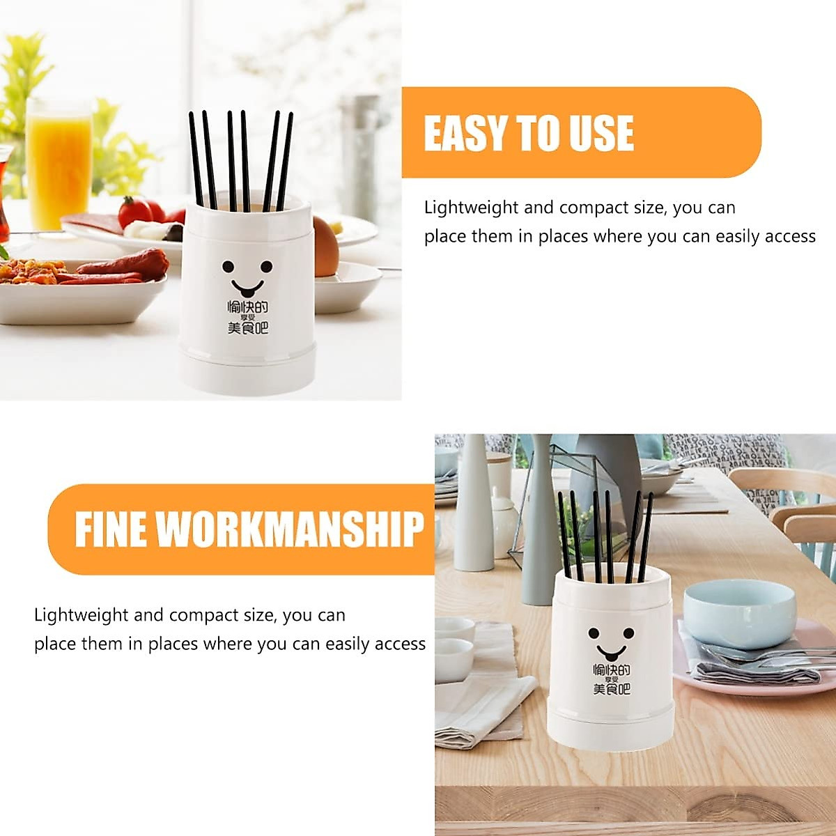 SOLUSTRE Kitchen Utensils Holder Kitchen Utensils Chopsticks Holder with Lid Cutlery Storage Holder Spoon Straw Basket Kitchen Tableware Organizer for Kitchen Countertop Beige 2pcs Silverware Holder
